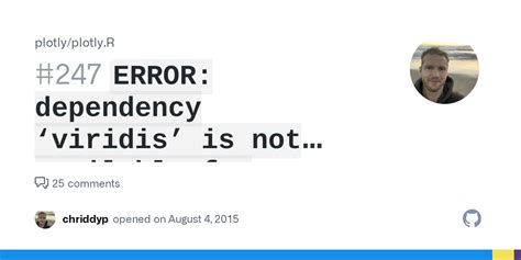 Error Dependency Viridis Is Not Available For Package Plotly