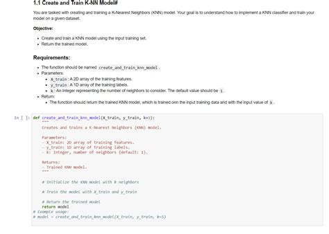 Solved The Function Should Return The Trained Knn Model