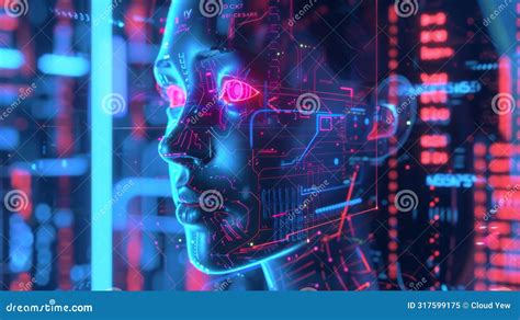 Digital Artwork Depicting Ai Chatbots Enhancing Customer Service Stock Illustration