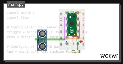 Encender Led Con Sensor Ultrasonico Wokwi Esp32 Stm32 Arduino Simulator