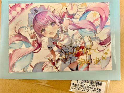 正式的 ホロライブ 湊あくあ 誕生日記念 2021 直筆サイン入りポストカード キャラクターグッズ おもちゃ￥11097