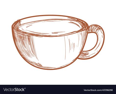 Empty Cup Ceramic Royalty Free Vector Image Vectorstock