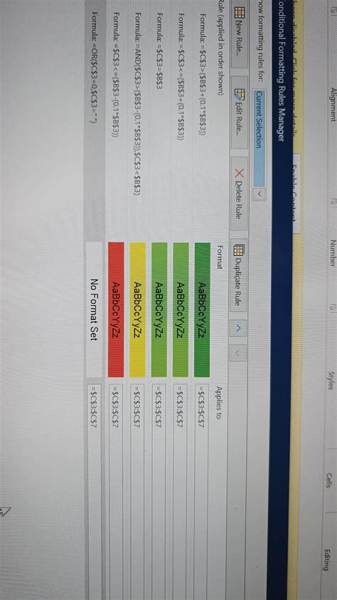 Formulas Not Working In Conditional Formatting R Excel