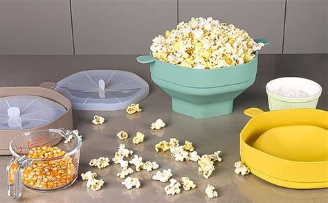 Green Microwave Popcorn Popper Machine Silicone Popcorn