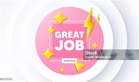 훌륭한 직업 상징 모집 기관 간판 뉴모픽 프로모션 배너 벡터 3차원 형태에 대한 스톡 벡터 아트 및 기타 이미지 3차원 형태