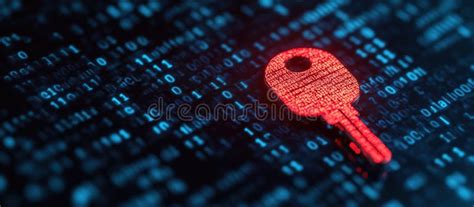 Glowing Key Symbol Represents Security In Encrypted Data Stock