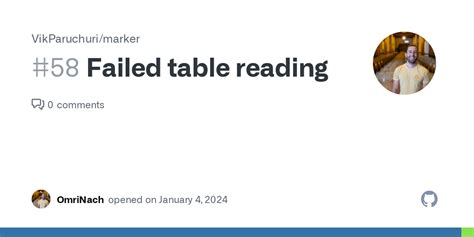 Failed Table Reading · Issue 58 · Vikparuchurimarker · Github