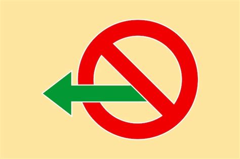 Никакой знак входа и зеленая стрелка Премиум векторы