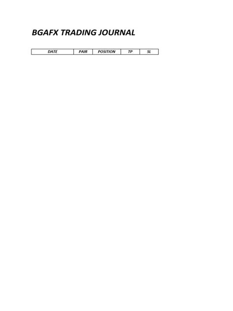 Backtesting And Trading Journal Pdf