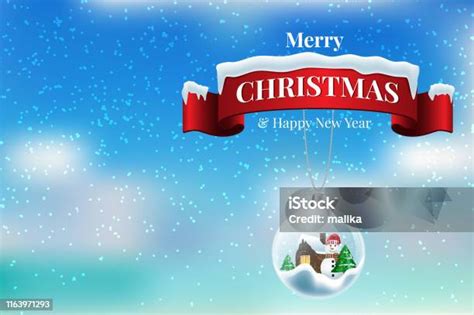 크리스탈 공 눈 덮인 크리스마스 트리눈덩이 내부 가문비 나무 떨어지는 눈 현실적인 휴일 장식 벡터 일러스트 레이션 개념에 대한 스톡 벡터 아트 및 기타 이미지 Istock