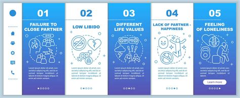 Relationships Trouble Signs Onboarding Mobile Web Pages Vector Template Responsive Smartphone