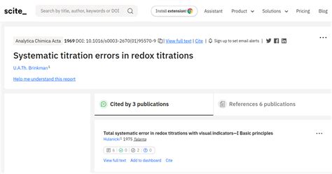 systematic titration errors in redox titrations [scite report]