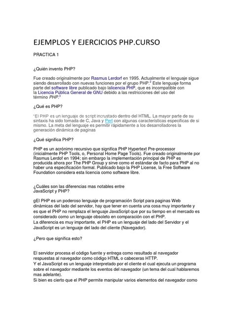 ejemplos y ejercicios php pdf php script java