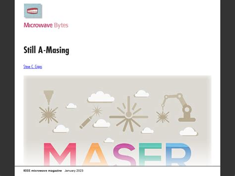 Ieee Microwave Magazine January 2023microwave Bytes