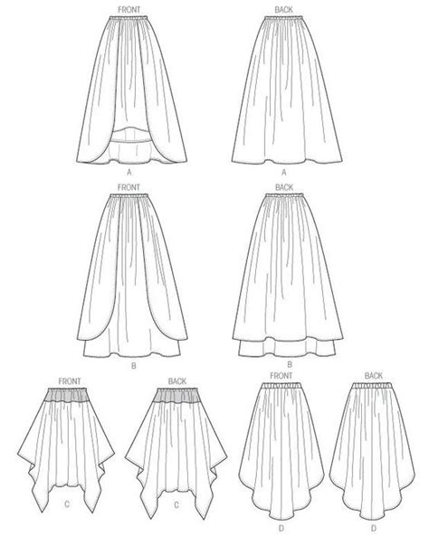 misses shaped hem skirts butterick sewing pattern b5991 designers de moda moda desenho