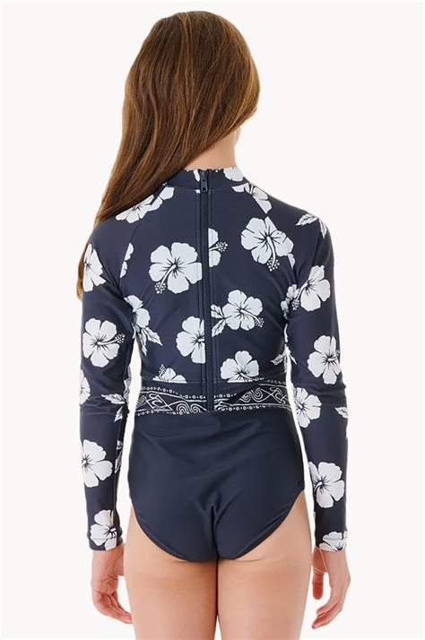 Rip Curl Girls Desert Wave Sunsuit Blackwhite Swimwear Galore Au