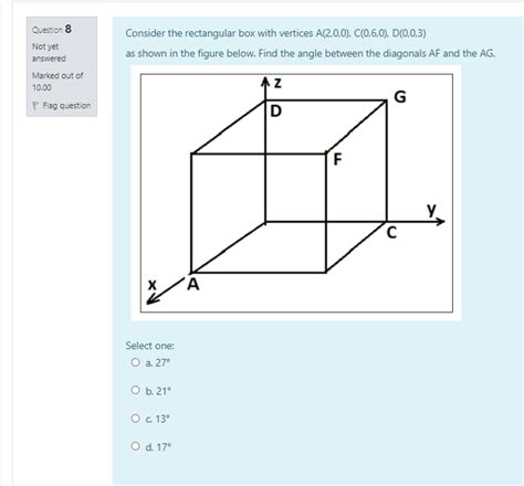 Solved Question Consider The Rectangular Box With Vertices Chegg