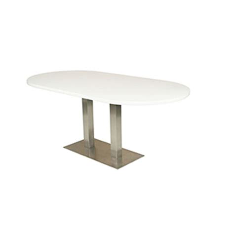 Oval Conference Table With Steel Base White 72 24 Seven Productions