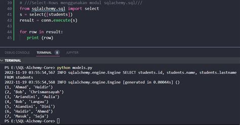 Selecting Rows Sql Alchemy