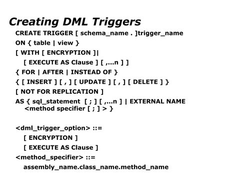 Lecture 4 Ms Sql Dml Triggers Ppt