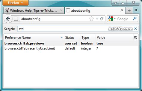 how to enable new ctrl tab preview thumbnails list in mozilla firefox