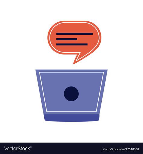 Laptop With Speech Bubble Royalty Free Vector Image