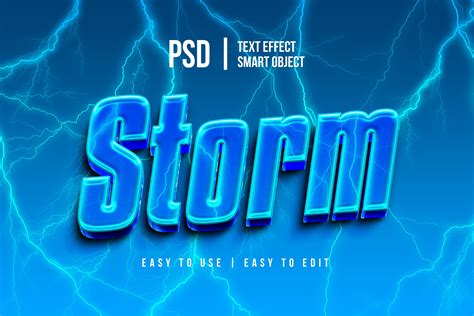Lightning Text Effect Psd Template Photoshop Add Ons ~ Creative Market