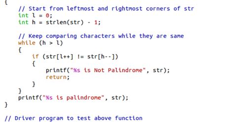 String Is A Palindrome Or Not ~ College Term Work Blog