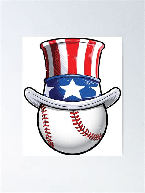 Uncle Sam American Flag Hat T Shirt 4th Of July Baseball Men Poster For Sale By Liquets