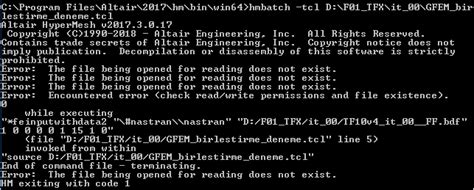 batch mode error altair community