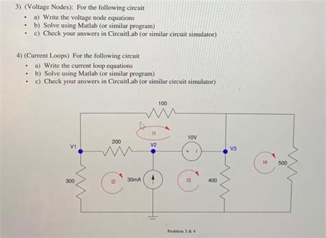 solved 3 voltage nodes for the following circuit a