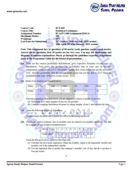 Ignou Bcs 40 Solved Assignment 2020 21 English Medium Ignou Solved Assignment 2024 25 Download Pdf