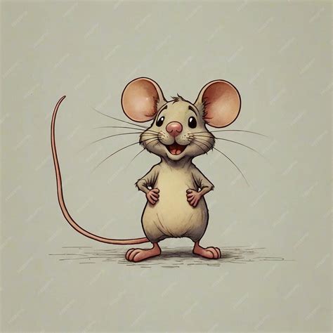 Cartoon Mouse Character Illustration For Whimsical Designs Premium Ai