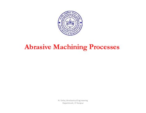 Pdf Abrasive Machining Processes