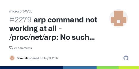 arp command not working at all proc net arp no such file or directory · issue 2279
