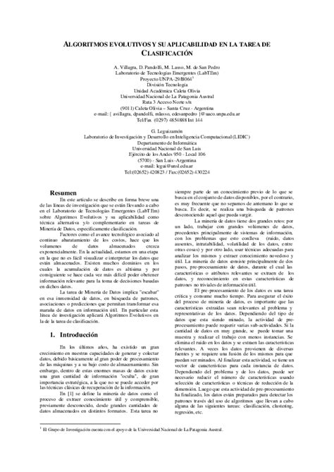 Pdf Algoritmos Evolutivos Y Su Aplicabilidad En La Tarea De