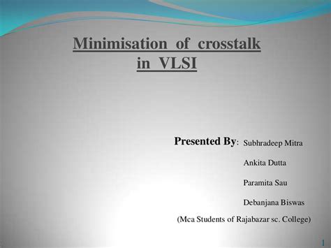 crosstalk minimisation using vlsi