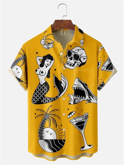 Buy Hawaiian Shirts For Men Casual Resort Wear 2024 Down Button Shirts