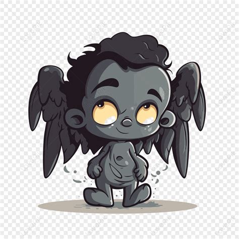 검은 천사 벡터만화클립 아트상표 Png 일러스트 무료 다운로드 Lovepik