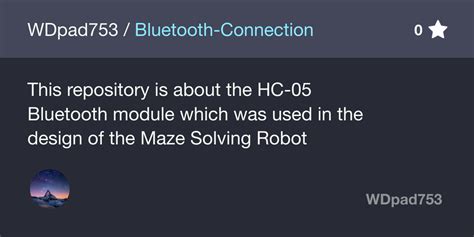 github wdpad753 bluetooth connection this repository is about the hc