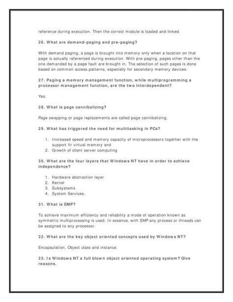 Operating System Interview Questions Notes Learnpick India