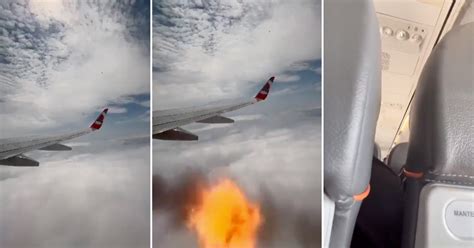 Woman Films Airplane Engine Exploding Mid Flight Over Brazil Ebaums