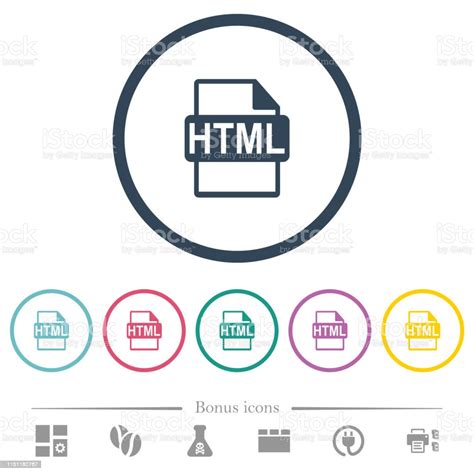 라운드 윤곽선의 html 파일 형식 플랫 색상 아이콘 0명에 대한 스톡 벡터 아트 및 기타 이미지 0명 html 과학