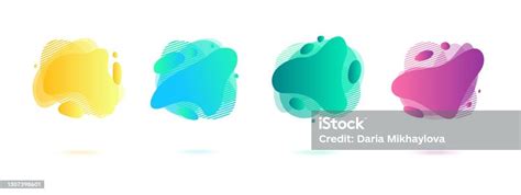 현대 스타일의 추상적인 동적 그라데이션 그래픽 요소 흐르는 액체 모양의 배너 아메바 형태 로고 전단지 프리젠 테이션 초대 카드 템플릿 0명에 대한 스톡 벡터 아트 및 기타