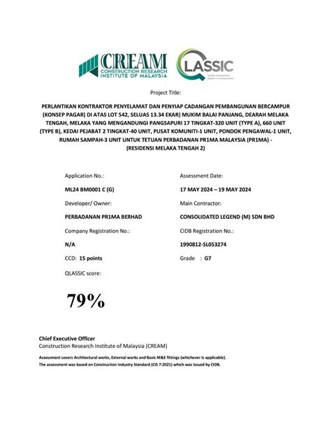 Qlassic Cidb Cream Construction Project Pr1ma Ts Aina Syiqin