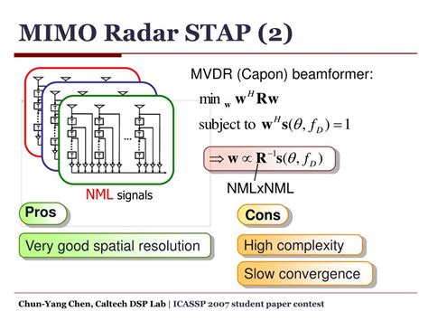 Ppt A Subspace Method For Mimo Radar Space Time Adaptive Processing