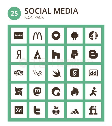 Busienss免抠元素 一套 25 个社会标志乳齿象、部署狗、胡兹、出售、laravel 可编辑向量设计元素 素材免费下载 1250像素