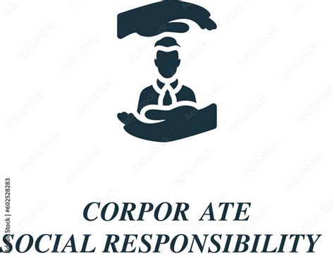 Corporate Social Responsibility Icon Monochrome Simple Sign From