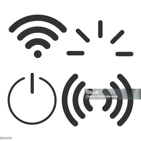 Signal Icons Vector Set Iradio Signals Waves Wifi Antenna Stock Illustration Download Image