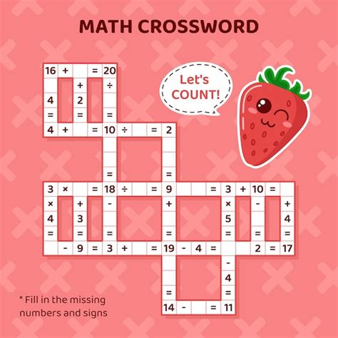 Puzzle De Mots Croisés Mathématiques Pour Les Enfants Addition